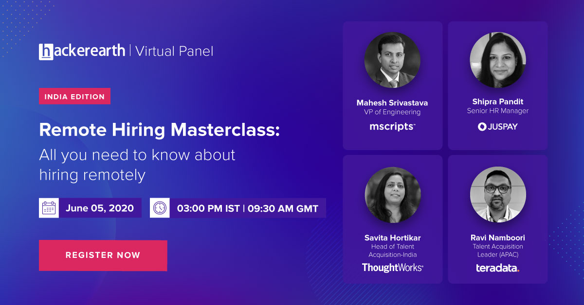 HackerEarth Remote Hiring Masterclass: India Edition